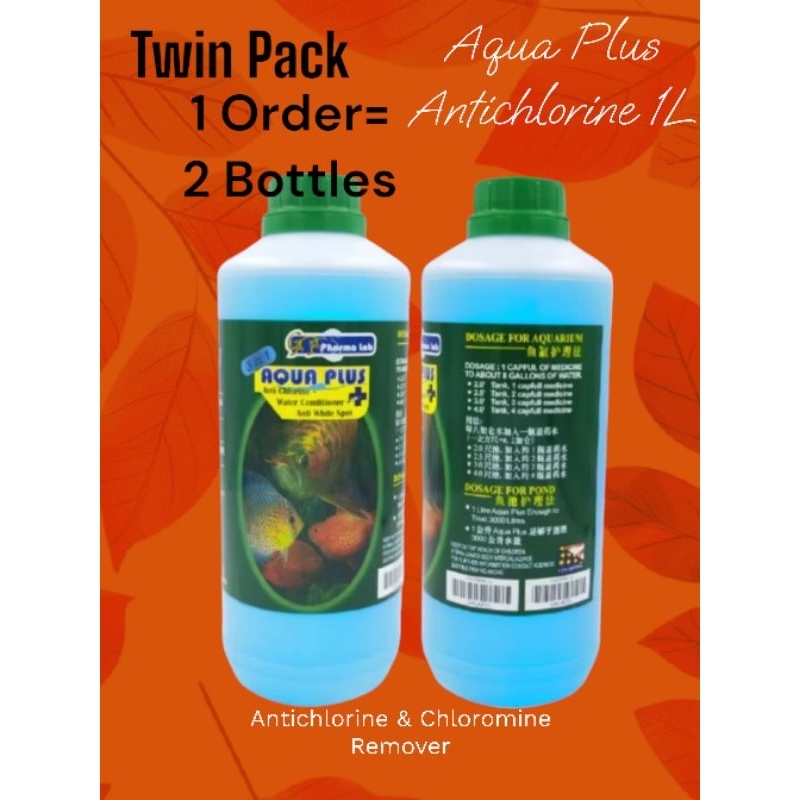 {Twin Pack} Aqua Plus Antichlorine (1L X 2Bottles) | Shopee Malaysia