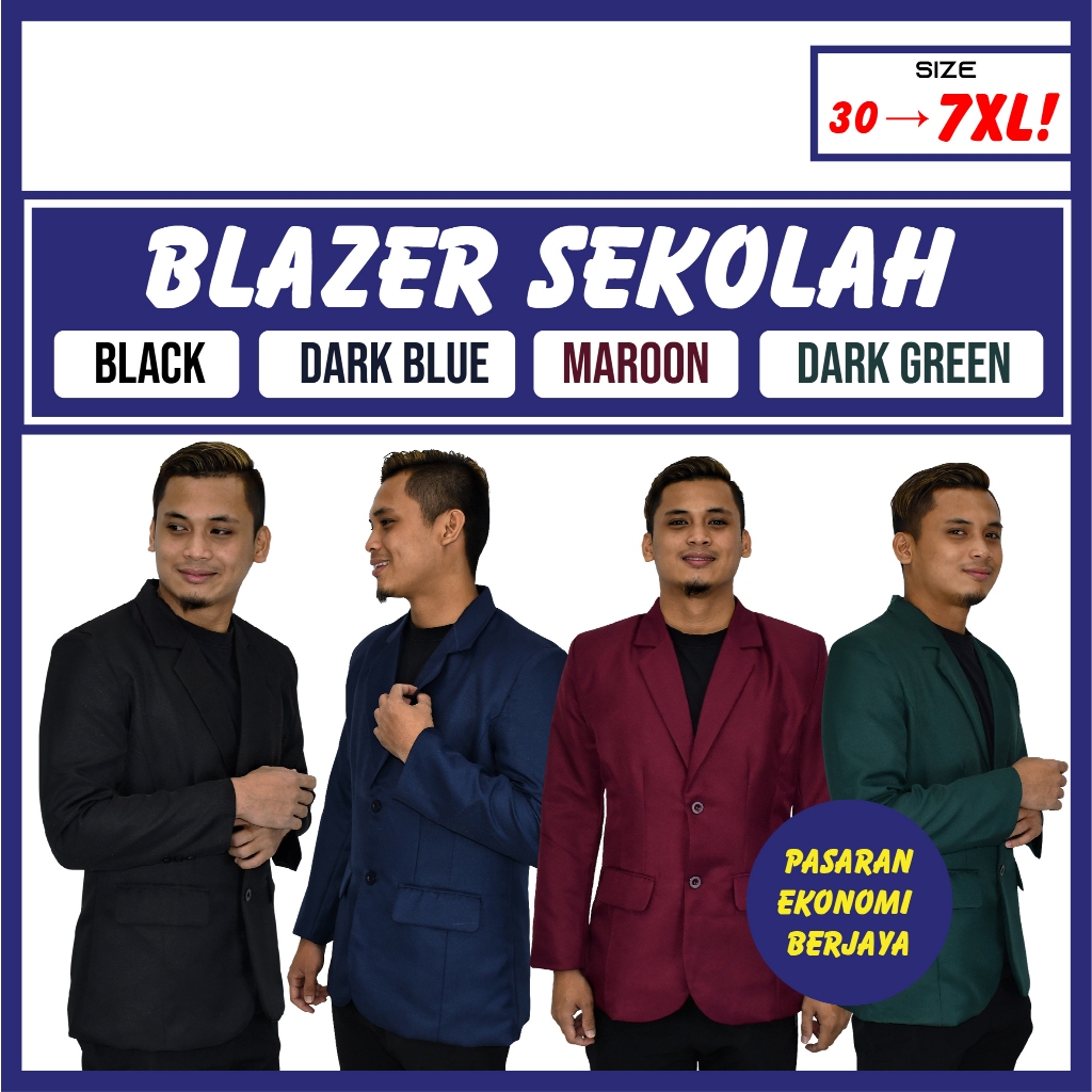 BLAZER KOT SEKOLAH UNISEX COAT PENGAWAS SWASTA FORMAL LONG SLEEVE ...