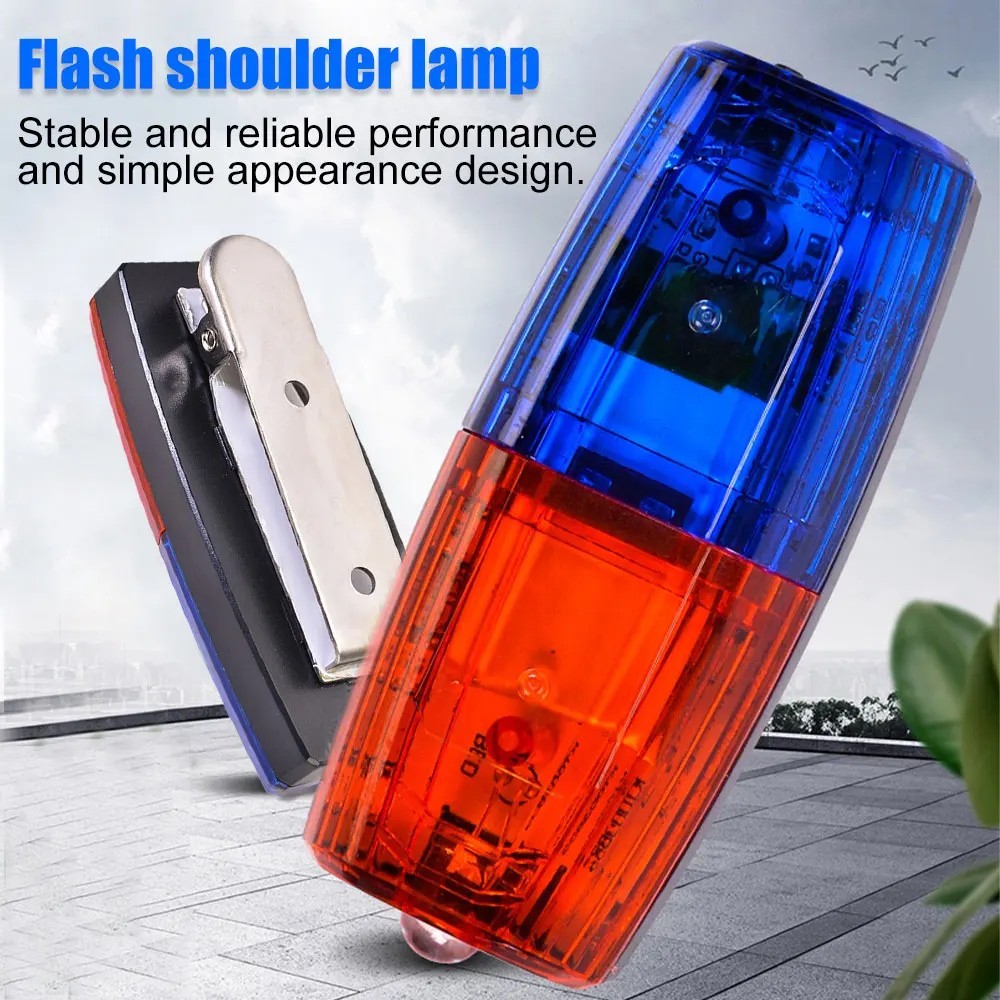 Red&Blue LED Strobe Warning Light Police Shoulder Clip Flashlight ...