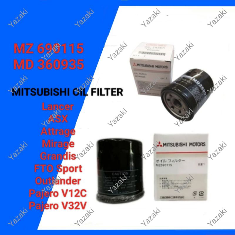 Mitsubishi Oil Filter MZ690115/MD360935 Mirage Attrage Grandis FTO ...