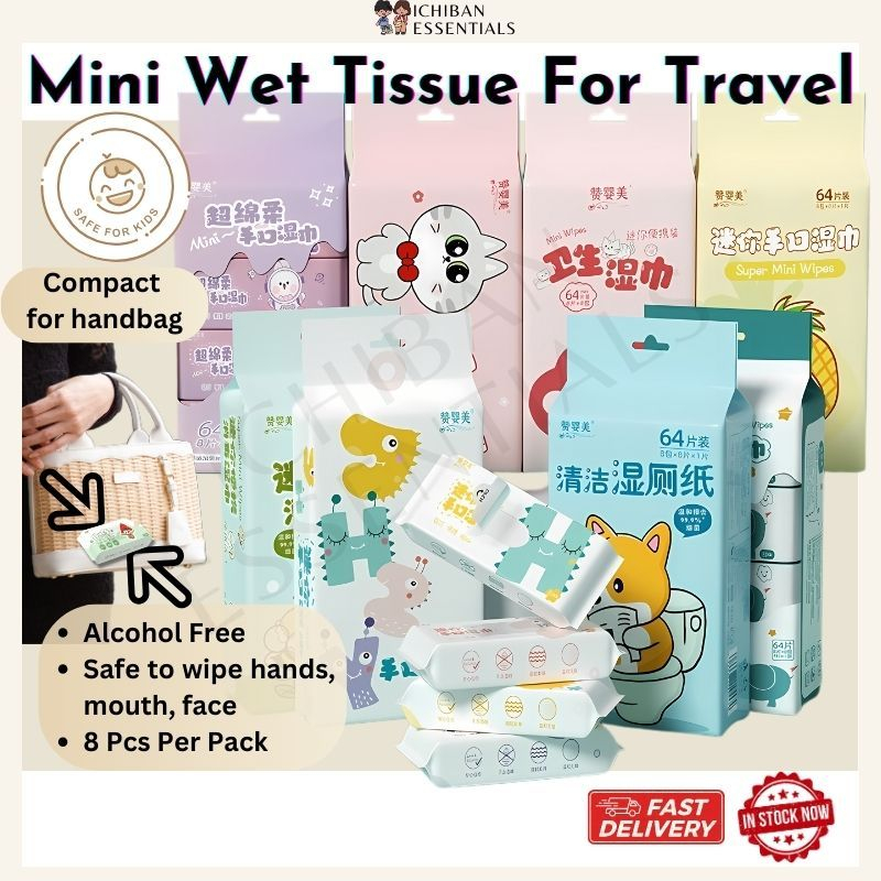 Wet Tisu Basah Muka Viral Kecil Murah Small Pocket Mini Baby Wipes Wet ...