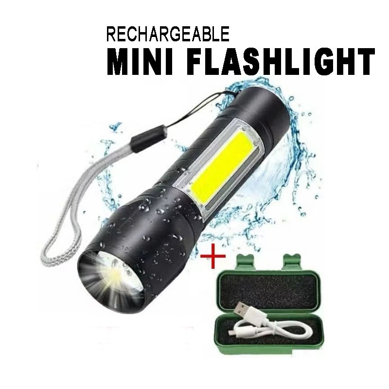 USB Torchlight with Clip 3 Mode LED Rechargeable Handheld Flash Light ...