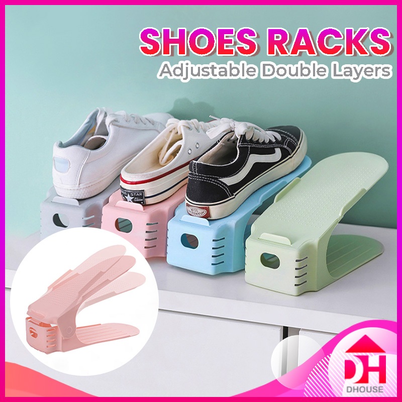Durable Double Layer Shoes Holder 3 Level Adjustable Footwear Save ...