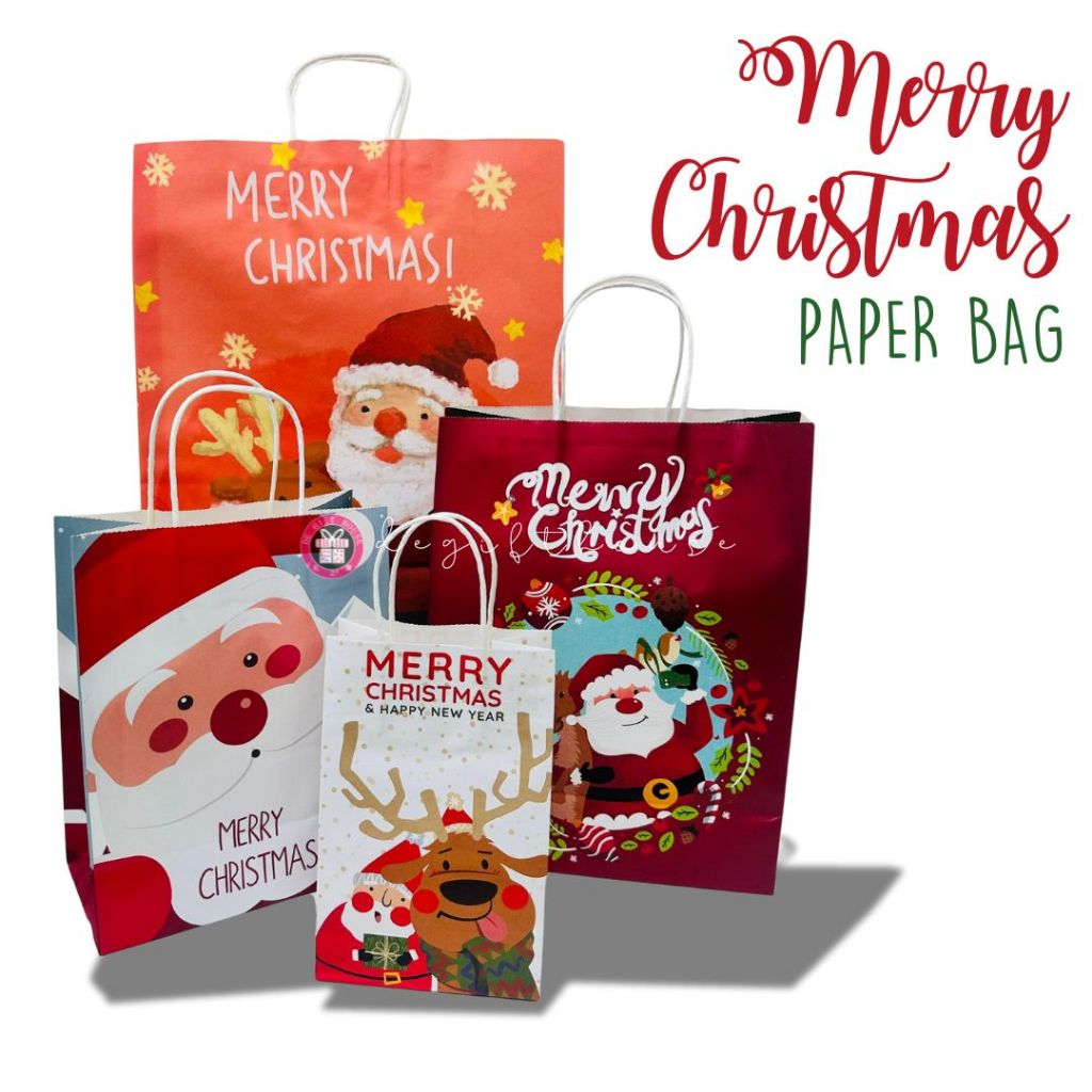 1pcs Xmas Day Merry Christmas Paper Bag Beg Hadiah Krismas Beg Kertas ...