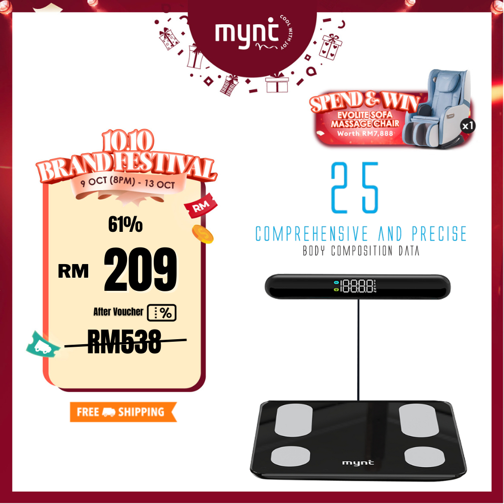 [10.10]MYNT Smart Body Fat Scalease Weight Scale | Shopee Malaysia
