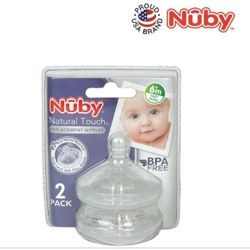 Nuby Natural Touch Bottle Nipples Slow/Medium/ Fast Flow/Spout (2pcs/pack) | Shopee Malaysia