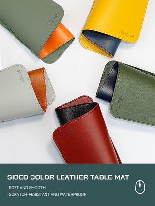 Sided Color Large Leather Mousepad Keyboard Mat Anti-slip Suede Smooth ...