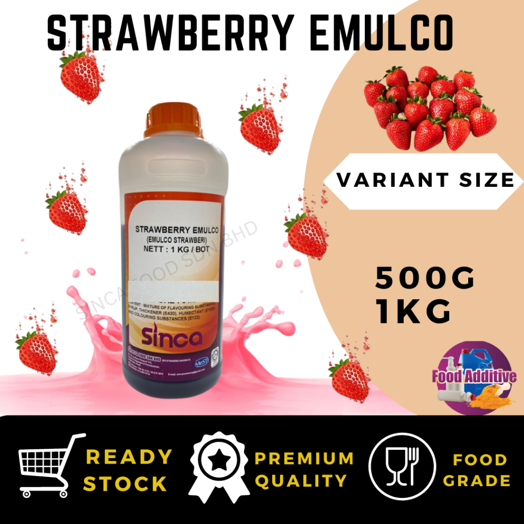 (HALAL) Strawberry Emulco (500G,1KG) - FOOD GRADE (Ready Stock ...