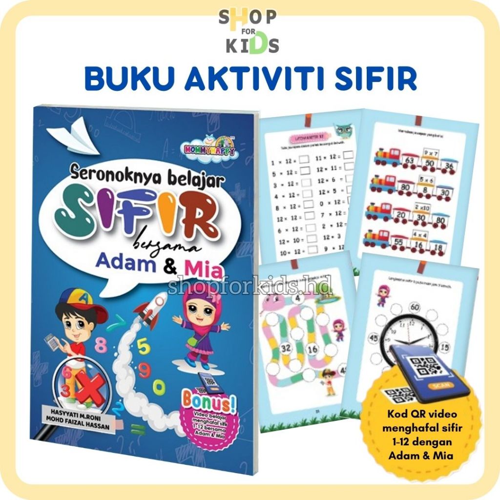 SERONOKNYA BELAJAR SIFIR BERSAMA ADAM & MIA | Buku Aktiviti Belajar & Latihan Sifir | Shopee ...