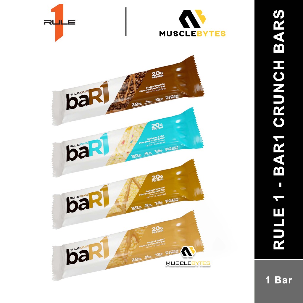 Rule 1 - R1 BAR1 Crunch Bars [1 Bar] [Protein Bar / Protein Snack ...