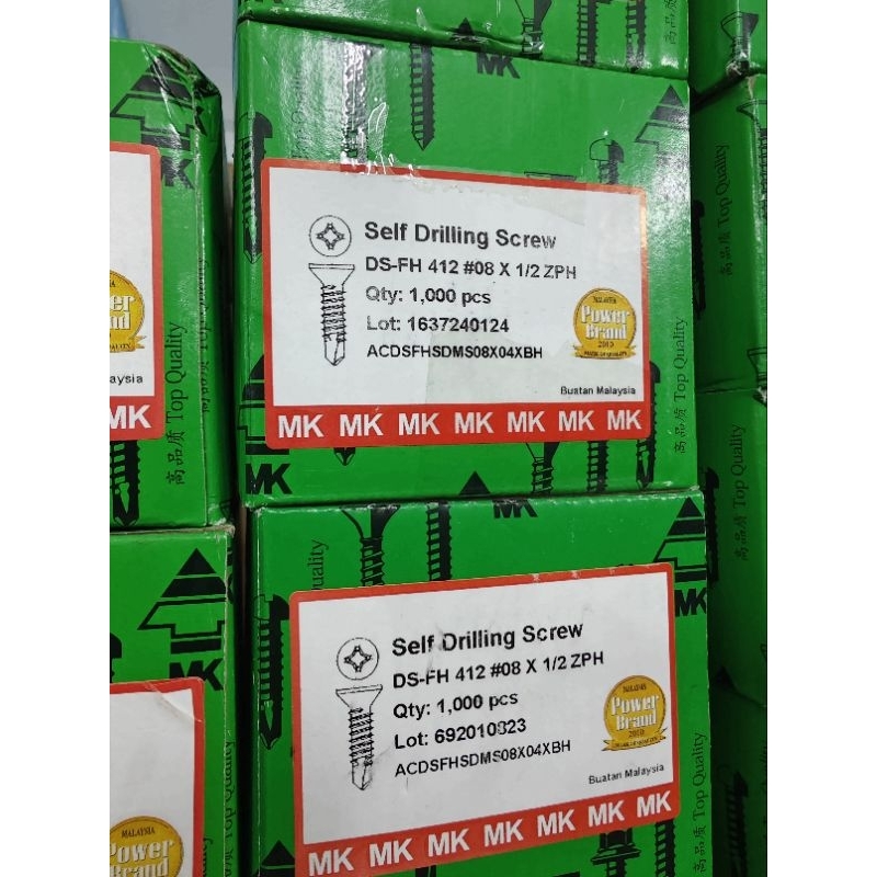 LS GEMILANG#8 MK Self Drilling Screw FLAT Head Zin DS-skru bsei SCREW ...