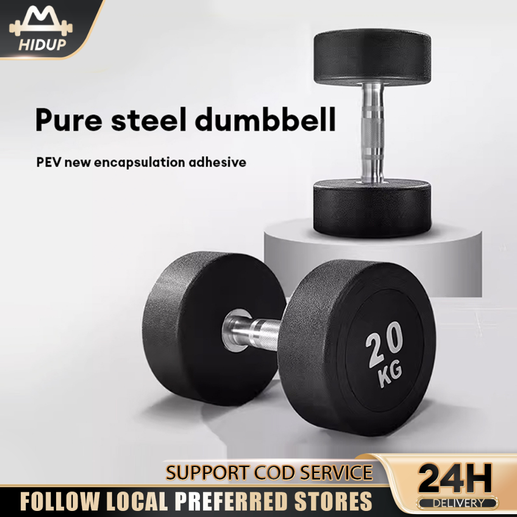 MY-HI Round Dumbbell Weight Lifting Home Fitness Gym Training Rubber Coated Senam Tangan Angkat ...