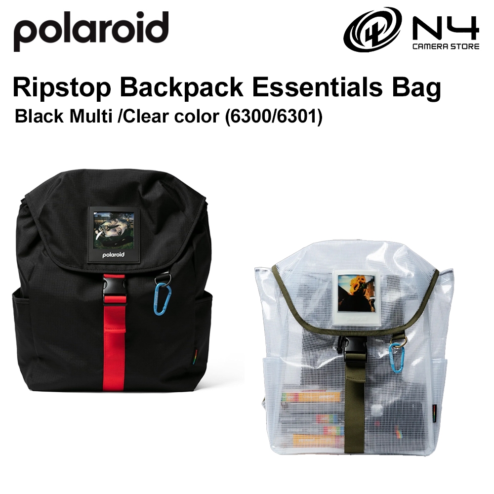 Polaroid Ripstop Backpack Camera Essentials Bag - Black Multi /Clear color (6300/6301) | Shopee ...
