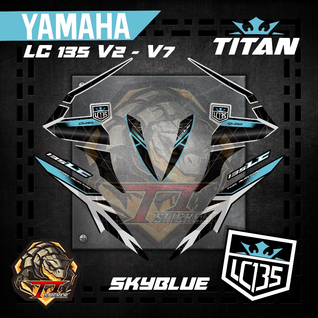 STICKER YAMAHA LC135 V2/V3/V4/V5/V6/V7 2020 (87) CUSTOM STRIPE STICKER ...