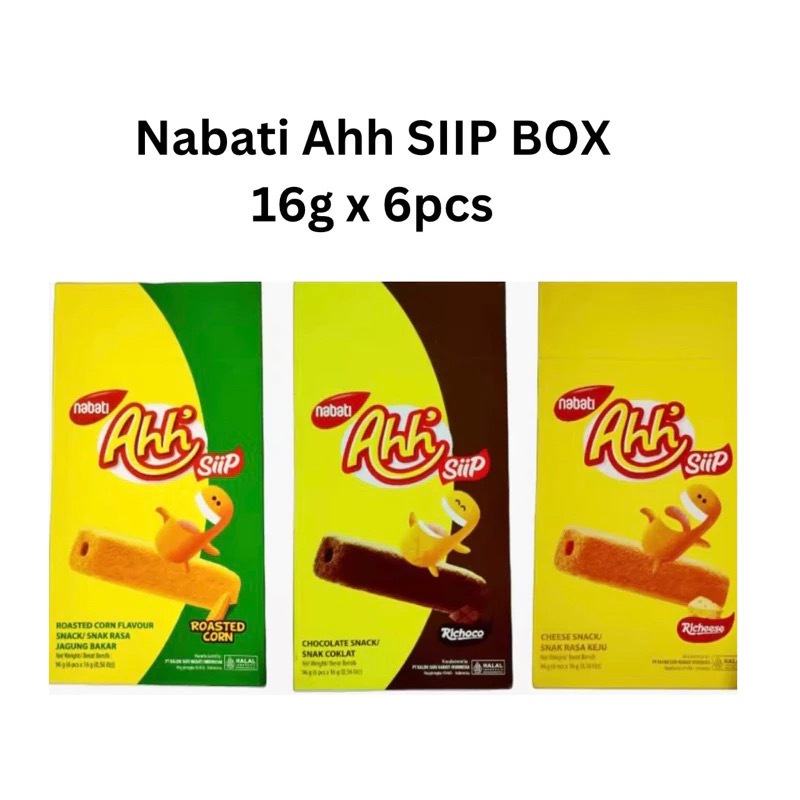 NABATI Ahh Siip Richeese/Richoco/Roasted Corn 16gm x 6's | Shopee Malaysia