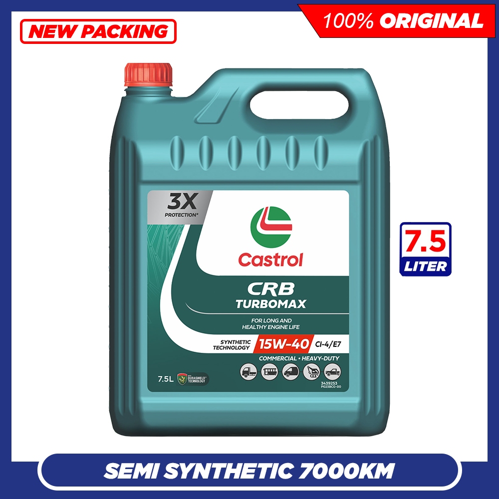 CASTROL CRB TURBOMAX 15W40 CI4 E7 Semi Synthetic Diesel Engine Oil (7 ...