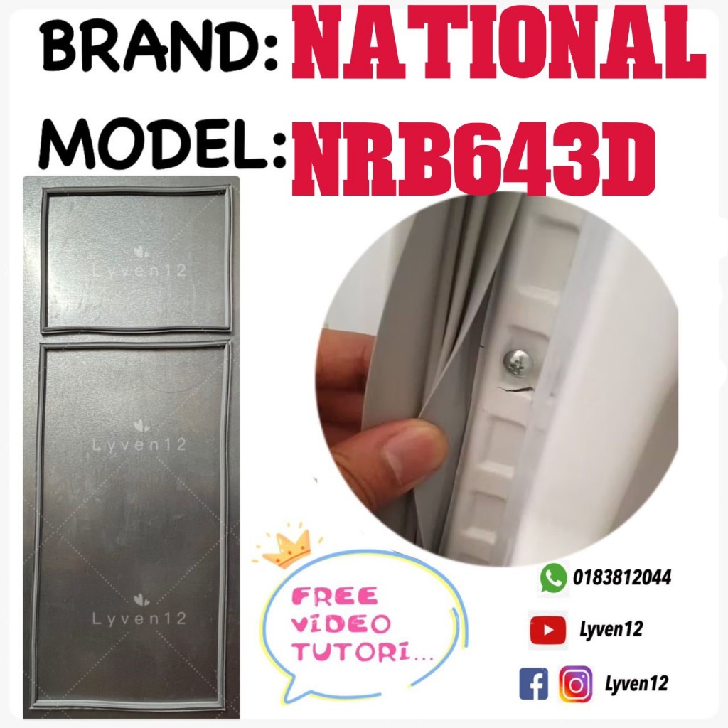 [NATIONAL-NRB643D] REFRIGERATOR DOOR GASKET/GETAH PINTU PETI SEJUK ...