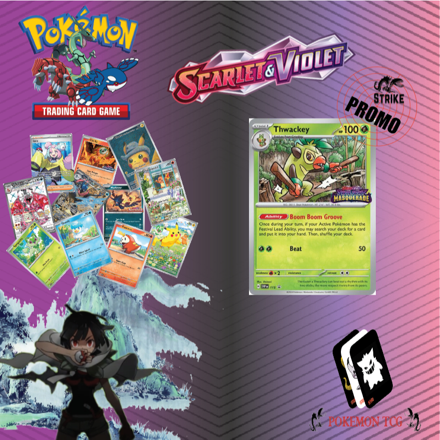 Pokemon Promo Card - Thwackey SVP115 Twilight Masquerade SV06 | Shopee ...