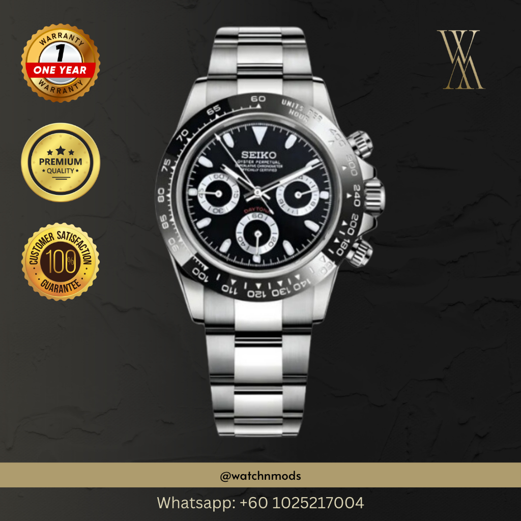Seiko Mods VK63 Quartz Movement - Daytona Black | Shopee Malaysia