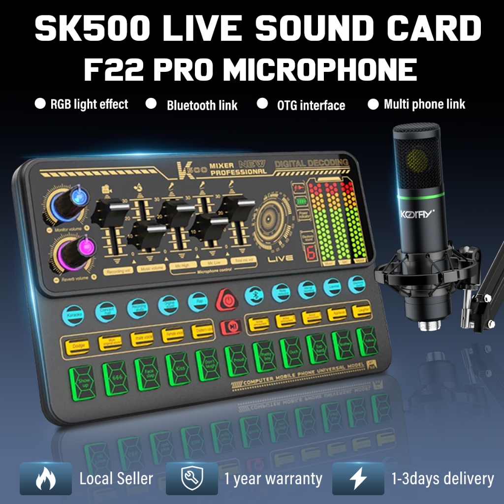 [🇲🇾Stock] SK500 Sound Card Mobile Phone Computer Karaoke Portable Live ...