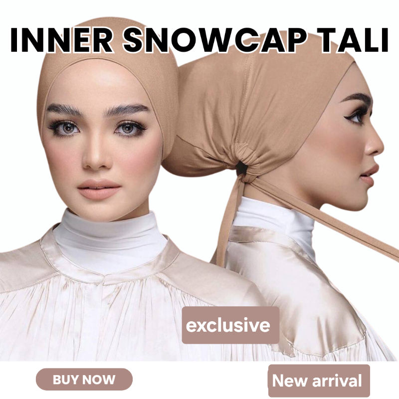 Tudung Inner Snowcap Cotton/ Adjustable Tie Back Modal Elastic Strap ...