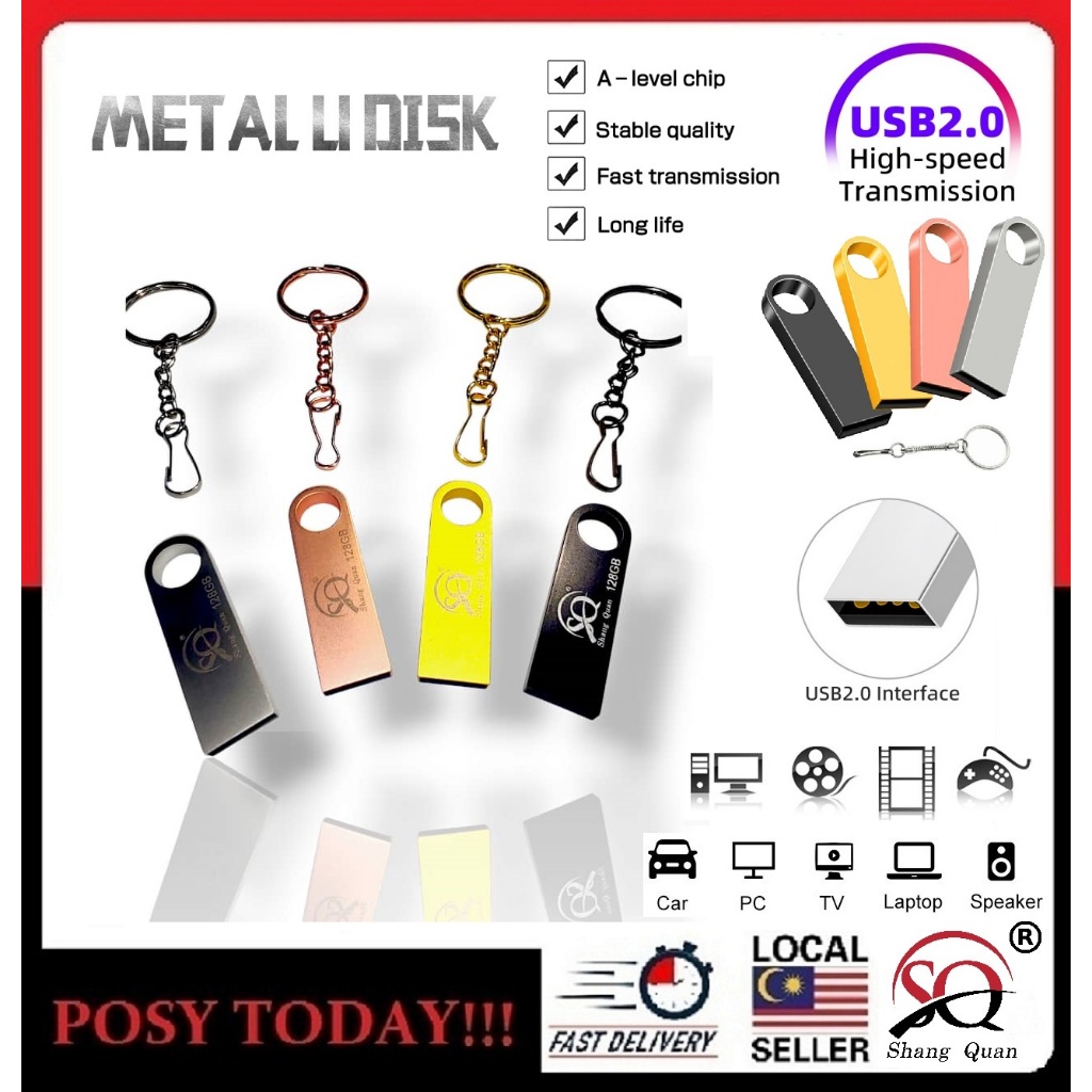 ♕LOCAL STOCK♕ SQ E9 High Speed Metal Stick Key USB2.0 Drive 128/256 ...
