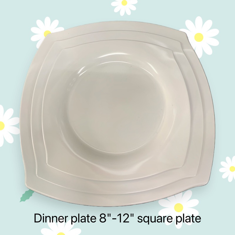 🔥READY STOCK🔥 DINNER PLATE SQUARE SHAPE 10" ORIGINAL 💯 MELAMINE ...