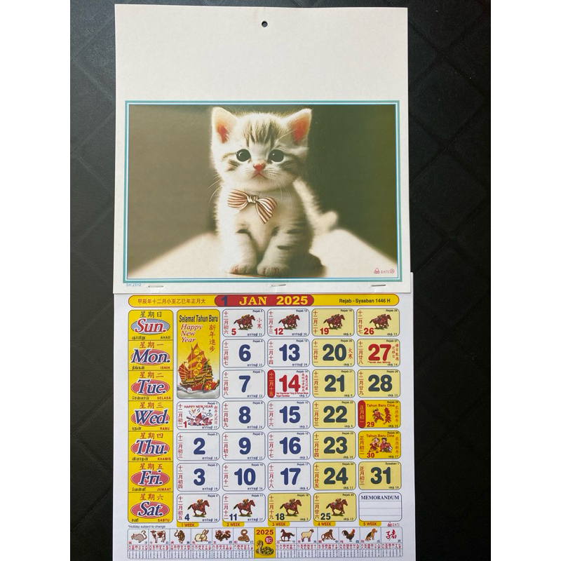 Calendar 2025 Big Kucing 大猫月历 | Shopee Malaysia