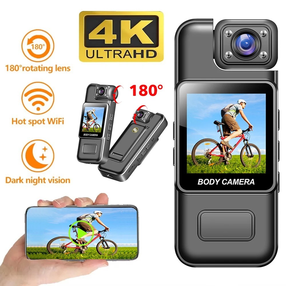 Ultra HD 4K WiFi Mini Camera Portable Digital Video Recorder Police ...