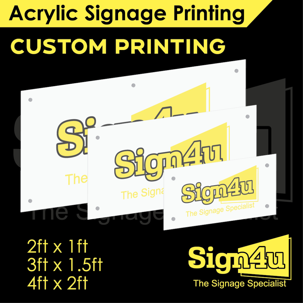 Sign4u - Custom Reverse Print Acrylic Signage with poster screw ...