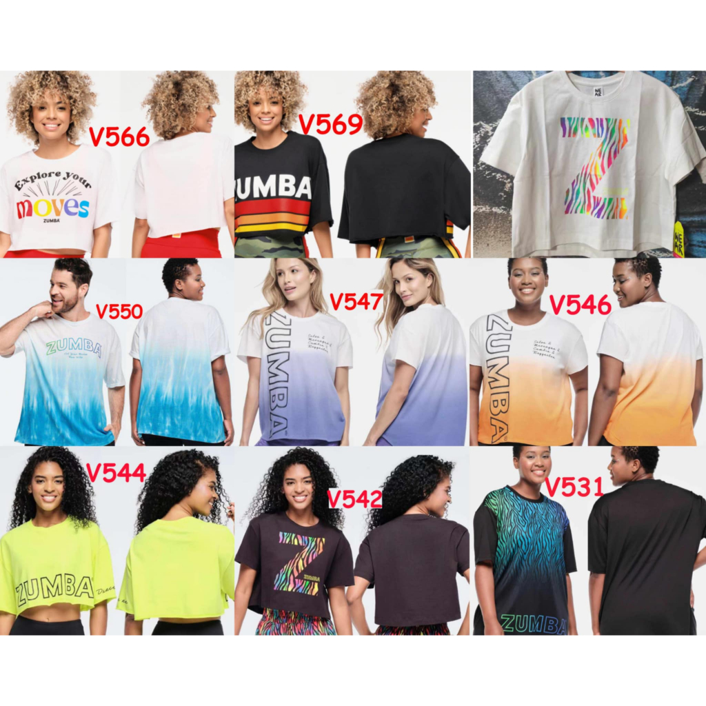 Zumba Crew Neck Crop Top V542 V544 V546 V547 V531 V549 V550 V566 V569 | Shopee Malaysia