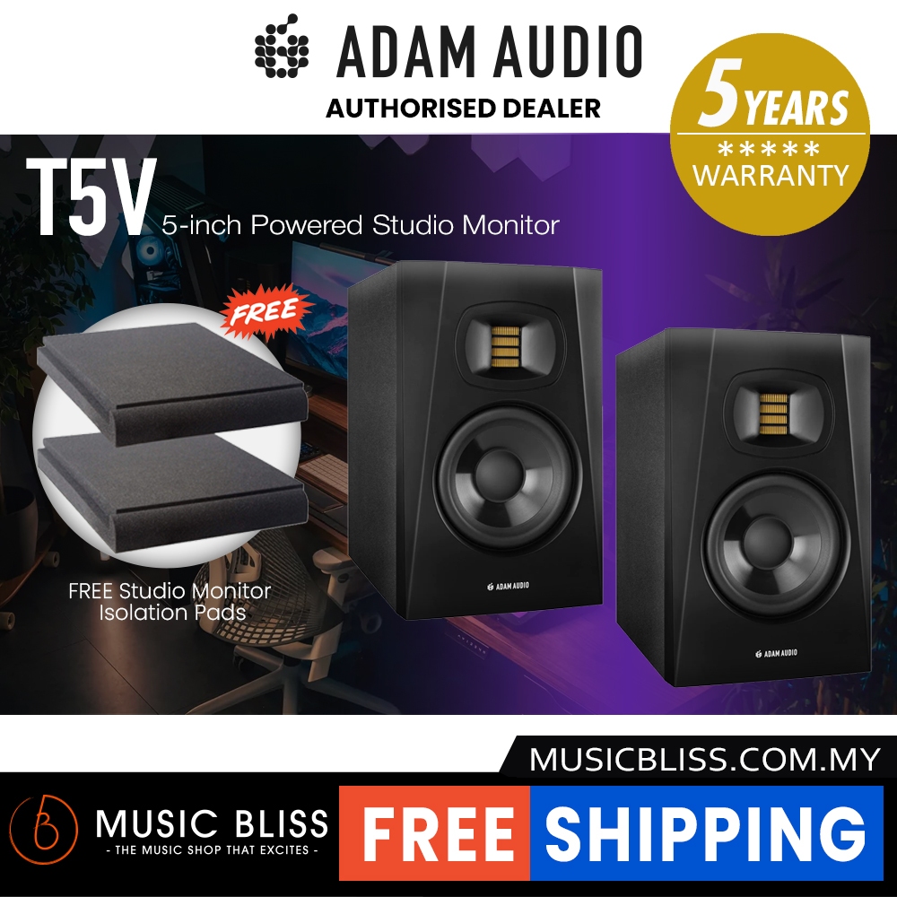 ADAM Audio T5V 5 inch Powered Studio Monitor with Gator Studio Monitor ...