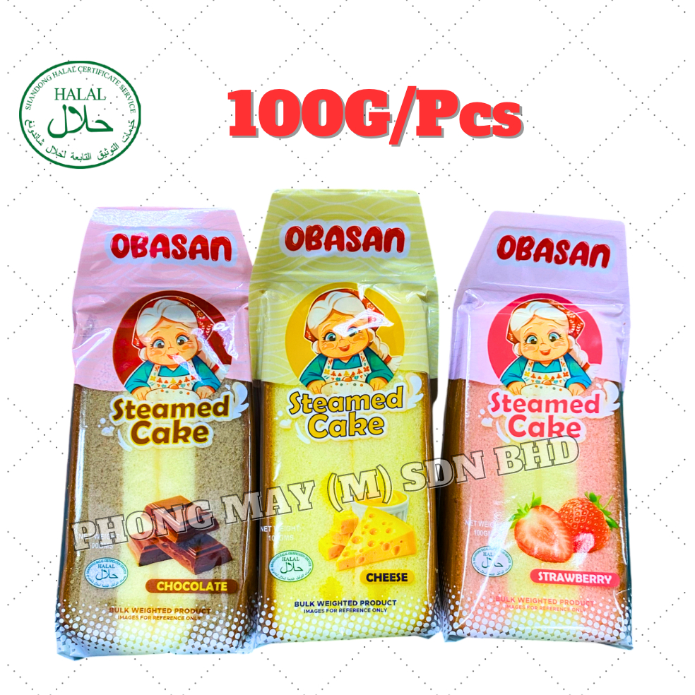 OBASAN STEAMED CAKE [100G] STRAWBERRY/ CHOCOLATE/ CHEESE FALVOURS ...