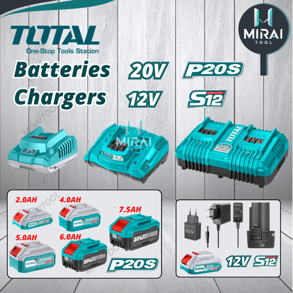 TOTAL S12 / 12V / 20V Li-ion Battery Charger Combo | Shopee Malaysia