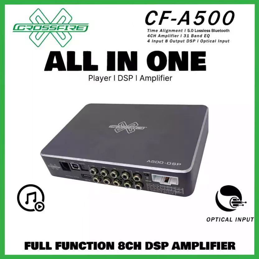 Crossfire DSP Amplifier CF-A500 | 45W RMS x 4CH Amp | DSP 8 Channel ...