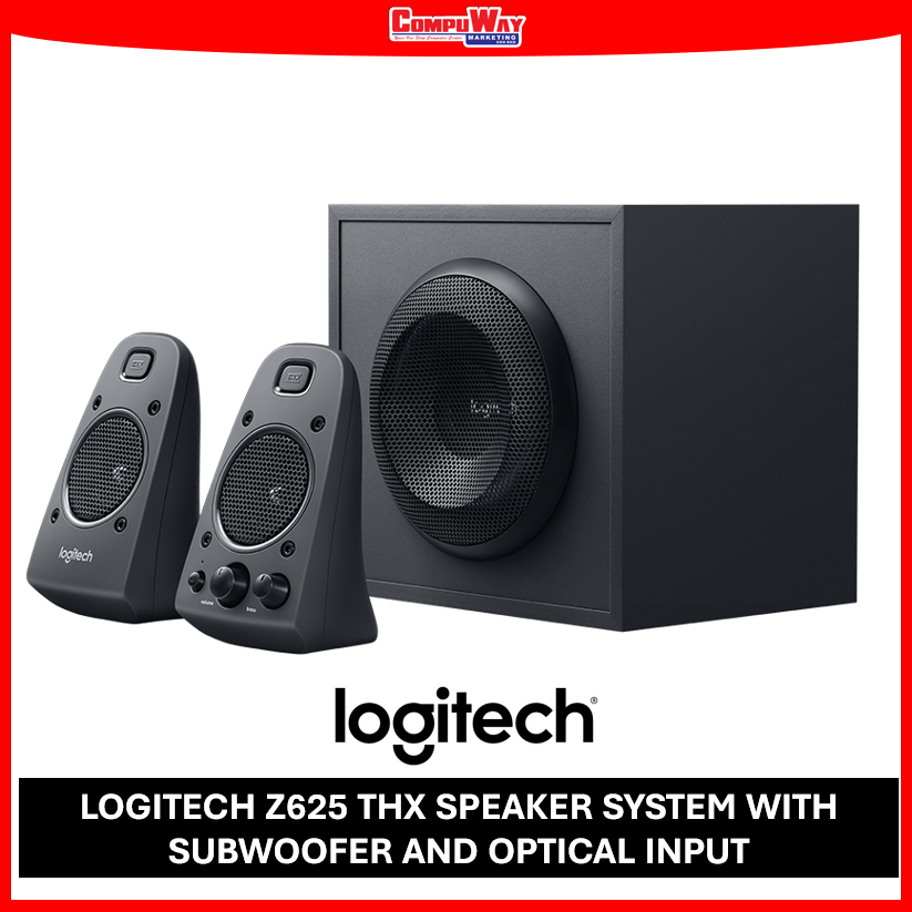 LOGITECH Z625 THX SPEAKER SYSTEM WITH SUBWOOFER AND OPTICAL INPUT ...