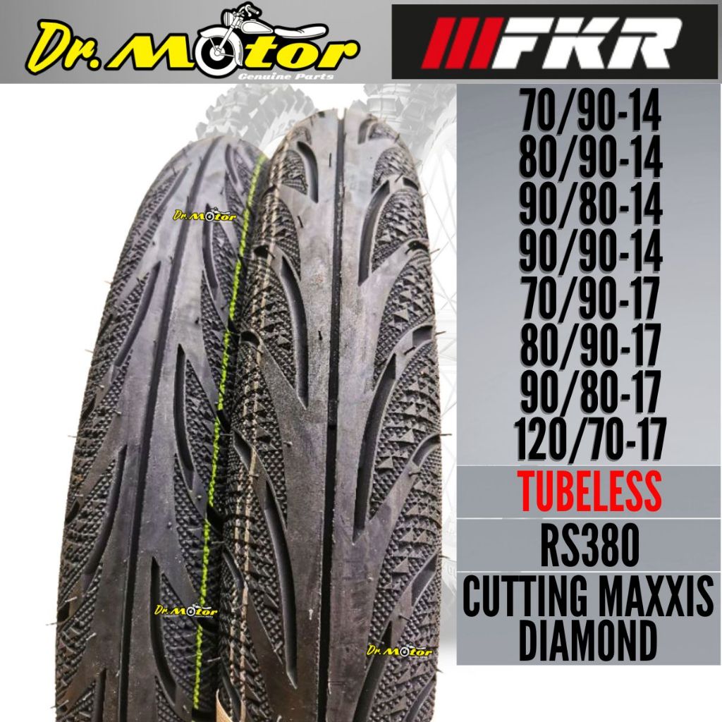 FKR TAYAR TYRE TIRES TIRE 17 RS380 Tubeless 70/90-17 80/90-17 90/80-14 ...
