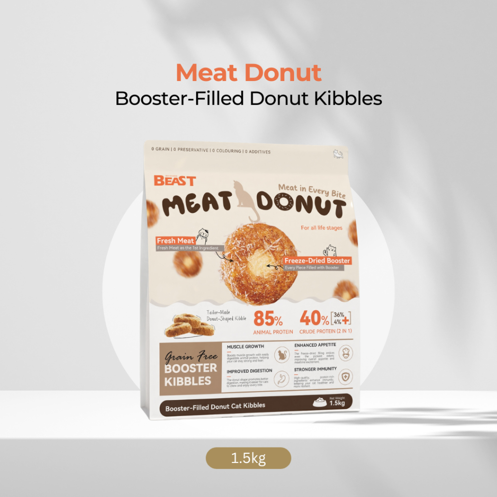 BEAST Meat Donut Super-Natural Premium Cat Dry Food Booster Kibbles 1 ...