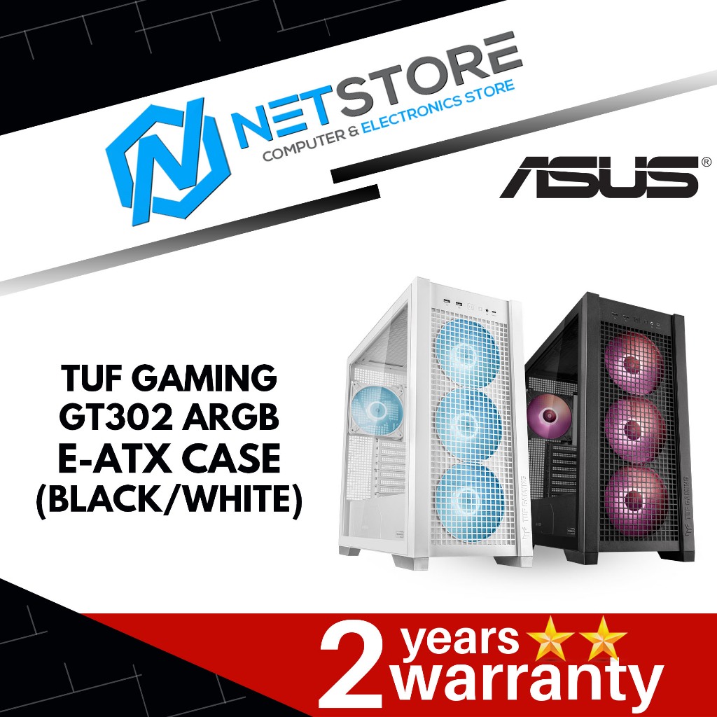 ASUS TUF GAMING GT302 ARGB BLACK / WHITE E-ATX CASE | Shopee Malaysia