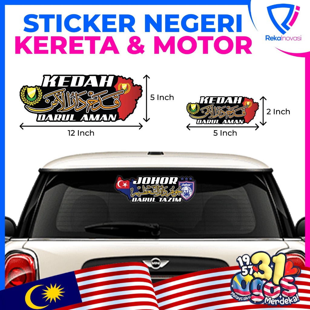 STICKER TRENDING KERETA DAN MOTOR PELBAGAI NEGERI DI MALAYSIA , STICKER ...