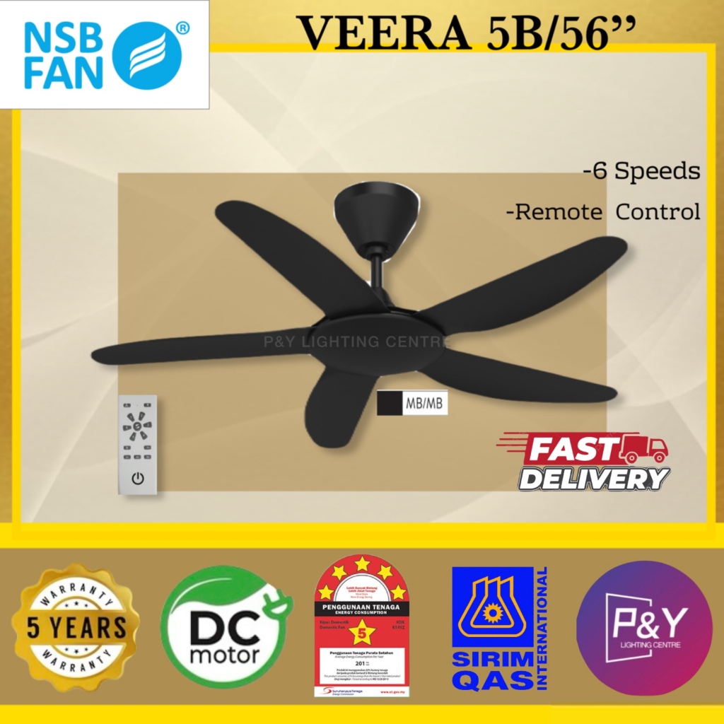 NSB VEERA CEILING FAN DC MOTOR 56 INCH WITH REMOTE CONTROL | Shopee ...