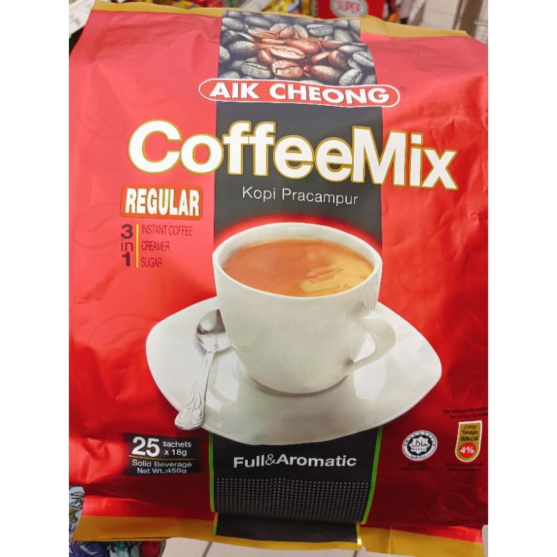 Aik Cheong Coffee Mix 3 in 1 Regular (18g X 25bags) | Shopee Malaysia