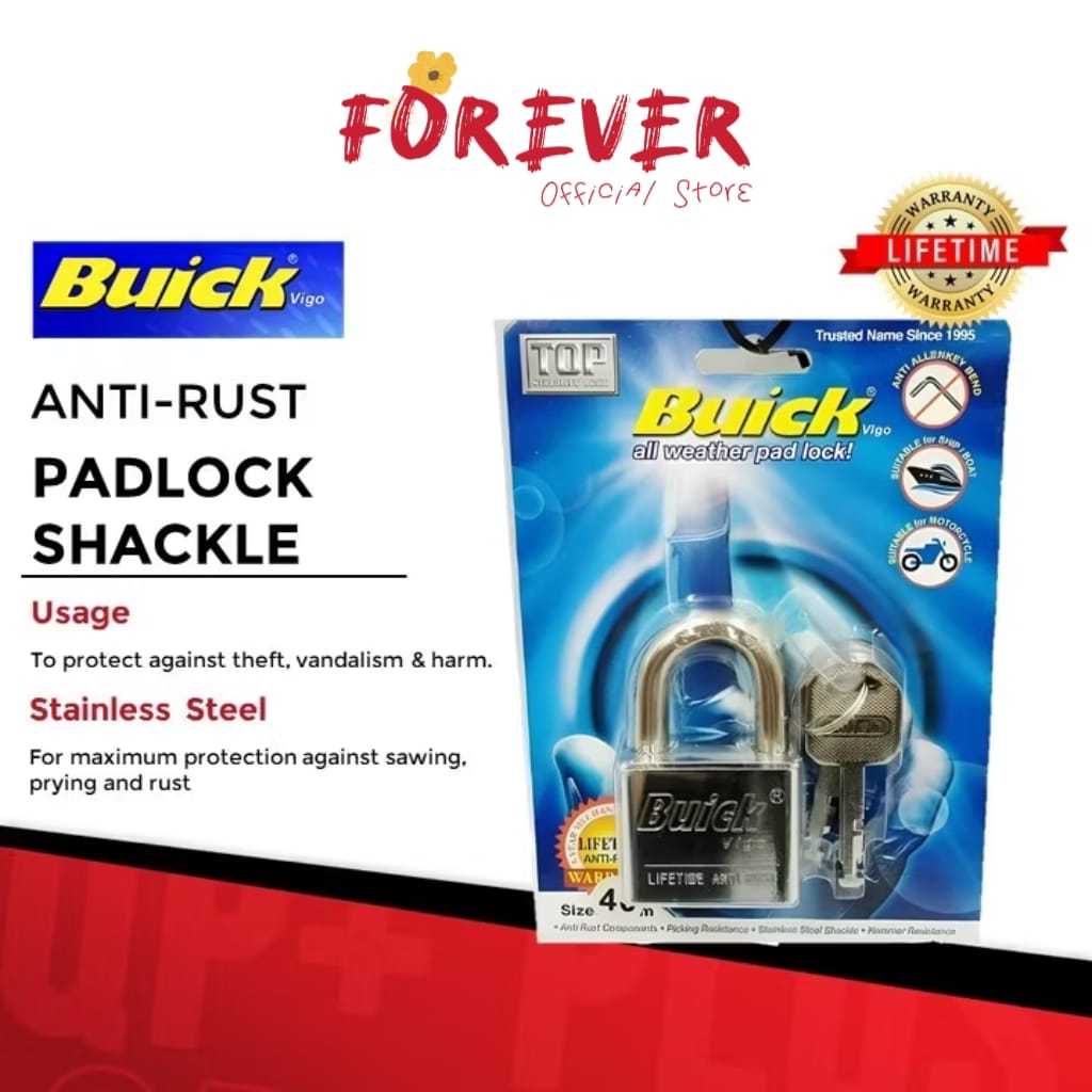 NIETZ(BUICK) ANTI-RUST HEAVY DUTY PADLOCK SHACKLE MANGGA LOCK PINTU ...
