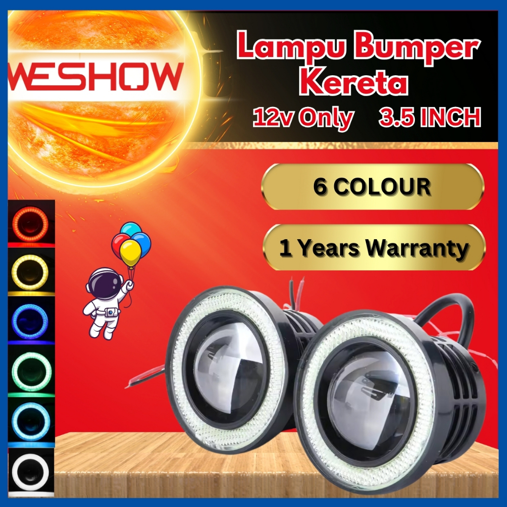 GBS CAR LED 3.5Inch Angle Eye Fog Lamp 12v Halo Ring Lampu LED Kereta ...