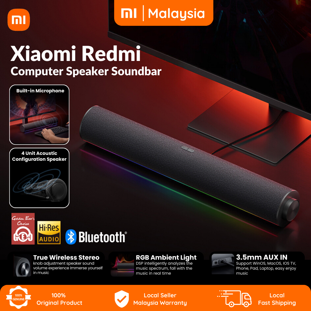 Xiaomi Redmi Computer Speaker Bluetooth Sound Bar 3.5 AUX HIFI Stereo Sound AUX Connect PC ...