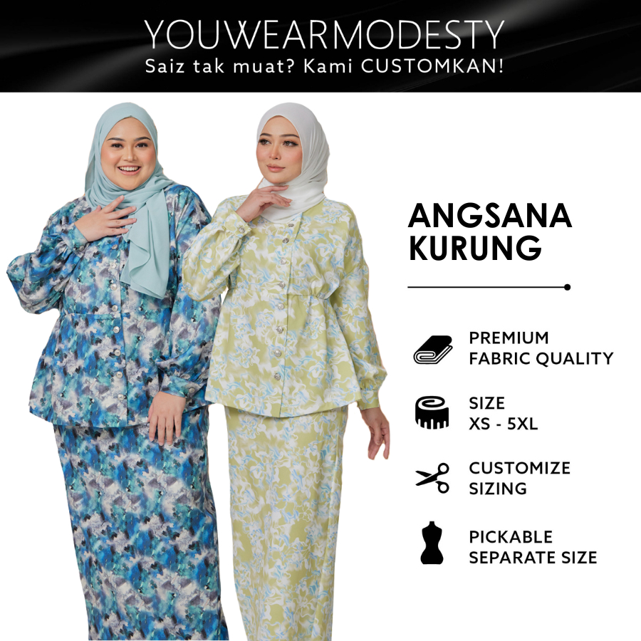 YouWearModesty Angsana Baju Kurung Muslimah Plus Size Baju Kurung Moden ...