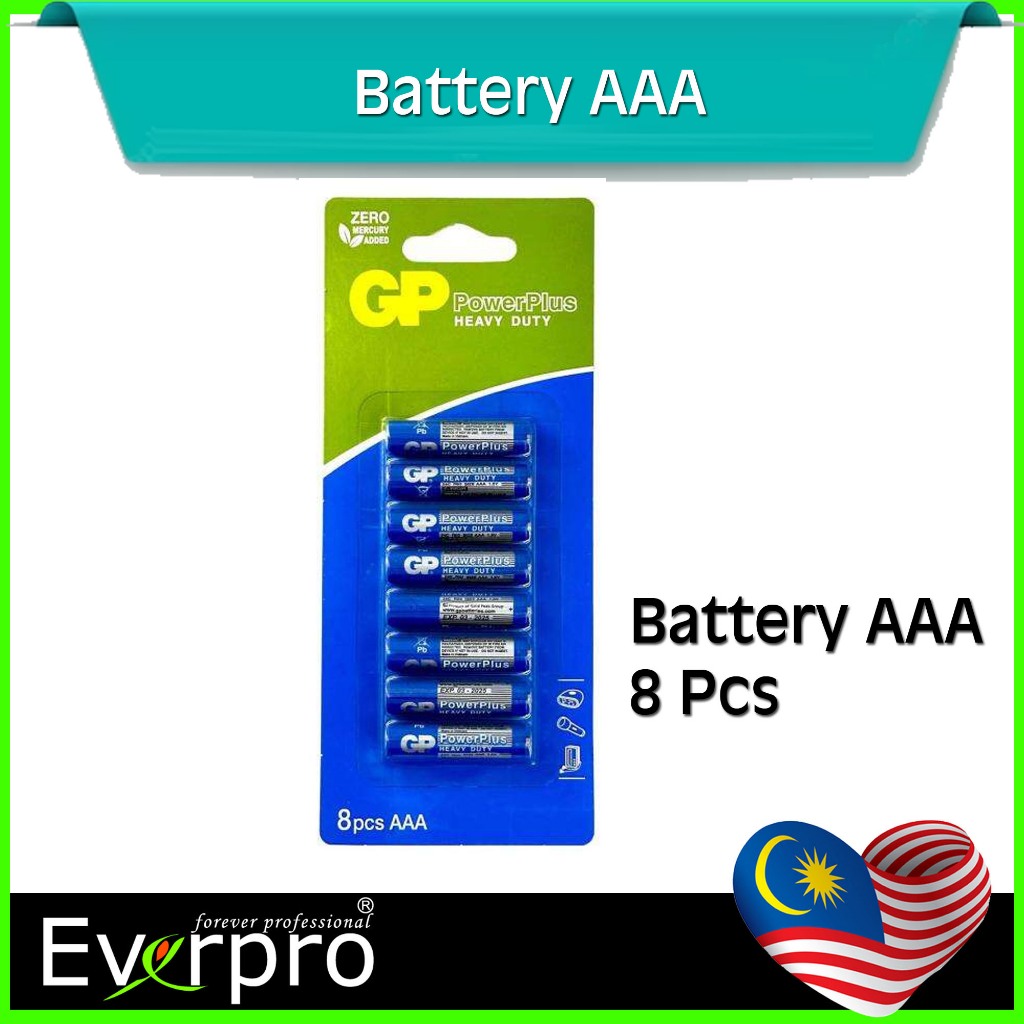 GP PowerPlus Heavy Duty Battery AAA 8 Pcs | Shopee Malaysia