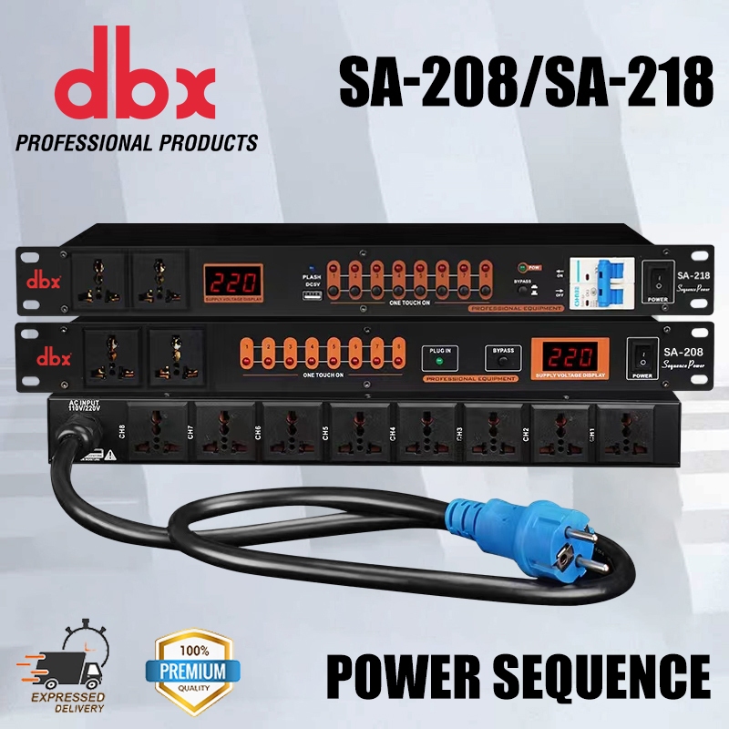 DBX SA-208/SA-218 Professional 8 + 2 Power Sequencer 8 controlled power ...