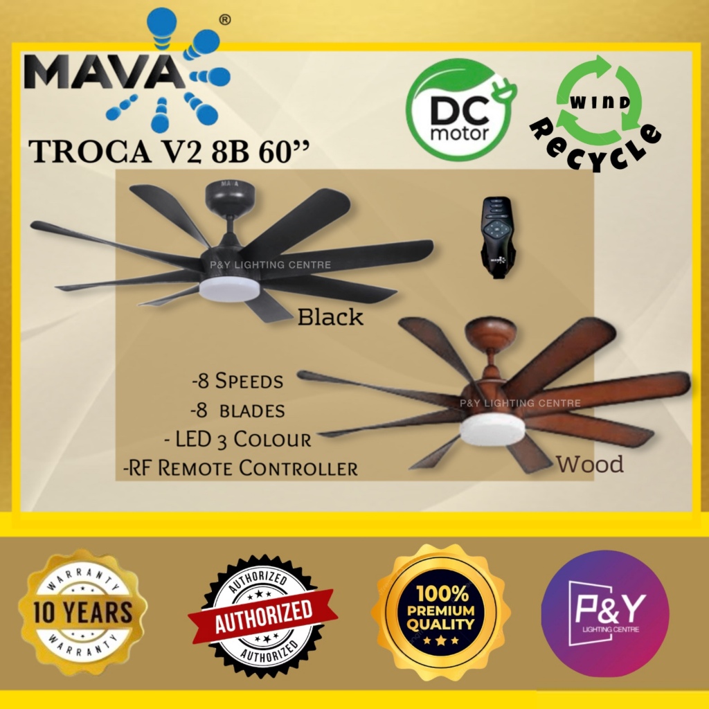 MAVA TROCA V2 60" DC INVERTER CEILING FAN | Shopee Malaysia