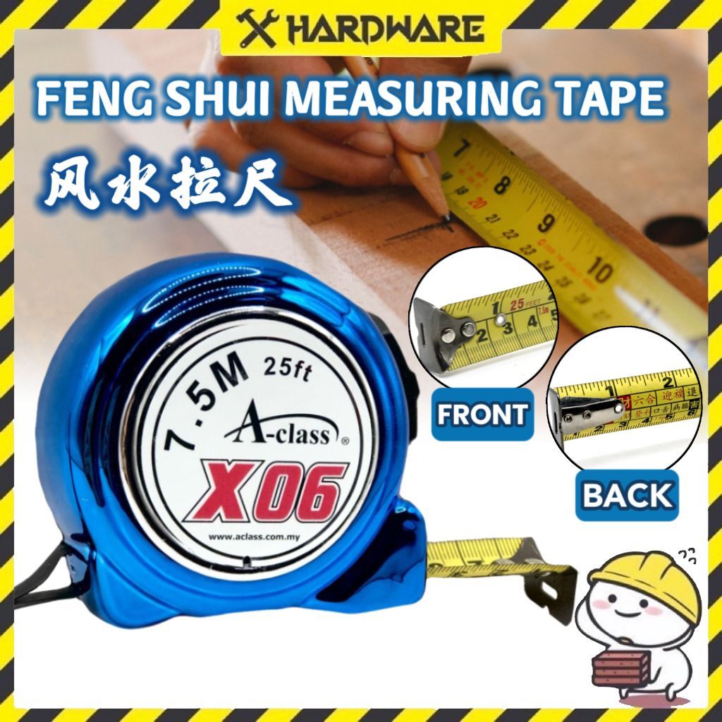 7.5M 2 IN 1 A-CLASS X06 FENG SHUI MEASURING TAPE/MEAUSRE TAPE FENG SHUI ...